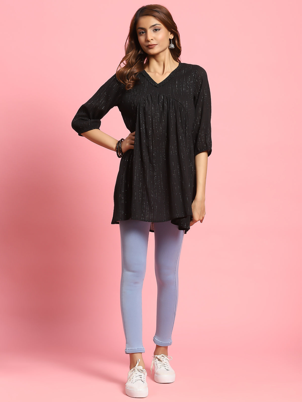 Black Stylish Tunic Tops for Jeans at Best Prices at Shree
